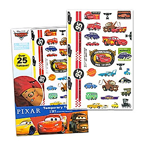Disney Cars Reversible Lunch Bag with Bonus Tattoos and More (Boys Girls Kids Disney Cars School Supplies)