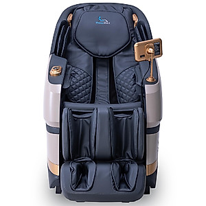 MassaMAX MT339 4D Massage Chair, Full Body Shiatsu Recliner with Electric Extendable Footrest, Zero Gravity, SL Track, Deep Yoga Stretch, Foot Rollers, and Heating (Magic Black)