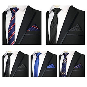 GOADAFOO 15 Pack Handkerchiefs Men 22CM Blue Burgundy Black Pocket Squares Dots Kerchief Accessories