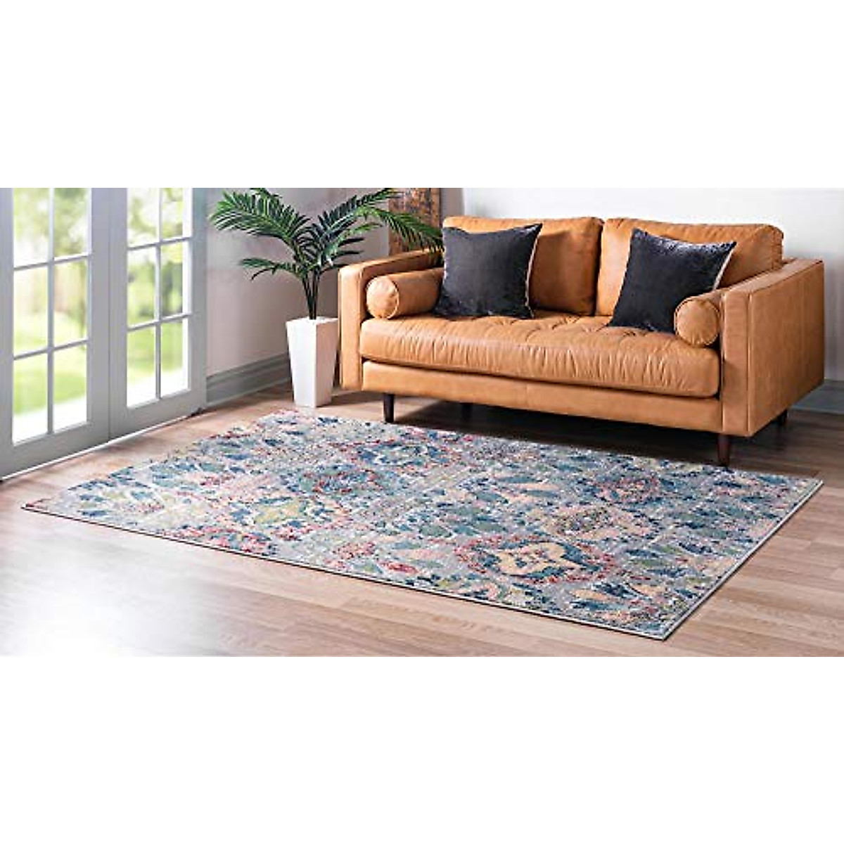 Rugs.com Charleston Collection Rug – 4' x 6' Multi Low-Pile Rug Perfect for Living Rooms, Large Dining Rooms, Open Floorplans