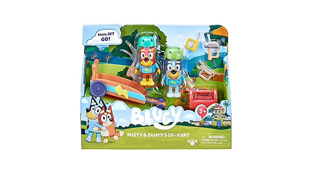 Bluey Vehicle & Figures Pack with Rusty & Bluey Go-Kart Fun