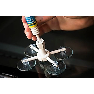 Rain-X 600001 Windshield Repair Kit - Quick And Easy Durable Resin Based Kit for Chips and Cracks, Good For Round Damage Below 1" In Diameter And Cracks Smaller Than 12" In Length, BLUE,YELLOW