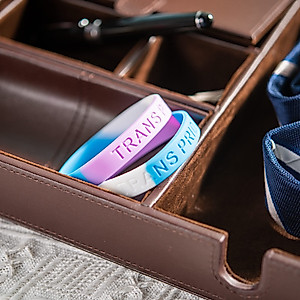 50 Pack Transgender Pride Silicone Bracelets - Transgender Pride Flag Awareness Bracelet - Perfect for Gift-Giving & Fundraisers - 50 Bracelets Multicolor