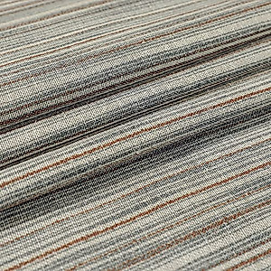 OWENIE 100% Blackout Curtain 2 Panels Set 63 Inches Long, Thermal Insulated Warm Linen Blend Grommet Blackout Window Treatment, Printed Striped Window Curtains for Bedroom, 42" Wx63 L