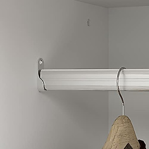 ECACAD Wide Wardrobe Armoire with 4 Doors, Shelves, 2 Drawers, 2 Hanging Rods and 7 Compartments, Wooden Closet Storage Cabinet for Bedroom, White (63”W x 18.9”D x 71.3”H)