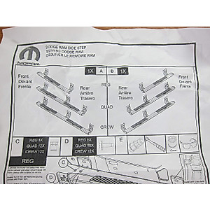 Mopar 2009-2013 Dodge Ram Side Step Hardware Mounting Kit New OEM