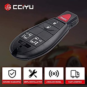 cciyu X 2 Flip Key Fob with Key Blade 5 buttons Replacement fit for 08 09 10 11 12 Dodge Series with FCC M3N5WY783XF