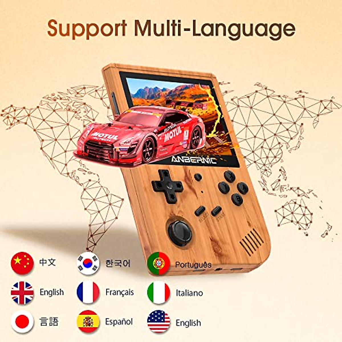 RG351V Handheld Game Console 64G TF Card, Open Source System with WiFi Online Sparring 2500 Classic Games Support PSP / PS1 / N64 / NDS 3.5inch IPS Screen Retro Game Console