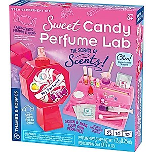 Thames & Kosmos Sweet Candy Perfume Lab STEM Kit | Design & Make Candy-Scented Perfumes! | Explore The Science of Scents | Includes Candy-Shaped Perfume Bottle with Atomizer and 6 Sweet Fragrances