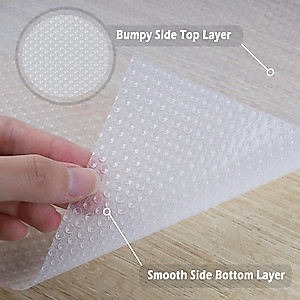 Shelf Liner, Raydior Drawer Liner Non-Slip Washable, 12in×20Ft Cabinet Liner Non-Adhesive Shelf Liners for Kitchen Cabinets, Wire Shelves, Refrigerator Liners Come with 6pcs Drawer Divider (Clear)