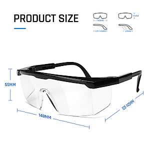 MEIGIX Safety glasses Industrial Goggles with Anti-fog Lens, Clear Safety glasses with Anti-Scratch UV400 protection Lens Goggles Eyeglasses