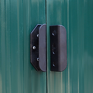 9.1' x 10.5' Galvanized Steel Storage Shed Sliding Door Tool Shack with 4 Vents & Metal Floor