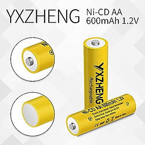 YXZHENG Batteries AA NiCd 600mAh 1.2V Rechargeable for Solar Garden Lights (16pcs AA)