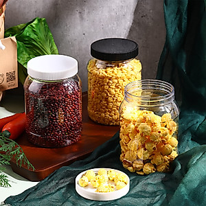 Tanlade 16 Pack 34 oz Plastic Jars with Lids Clear Storage Container Wide Mouth Large Empty Food Mason Jars for Crafts Dry Food Butter Honey Storage