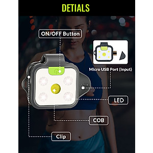 unibrite Running Light,2Pack LED Safety Light for Runners, 4 Light Modes Clip On Running Lights with Rechargeable Battery for Running, Hiking, Jogging, Outdoor Adventure