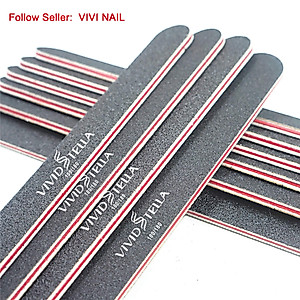 Nail Files Black Straight Nail File Double Sided VIVID STELLA Emery Board Sold by VIVI Nail