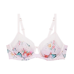 Savage X Fenty, Women's, Curvy Garden Of Eden Unlined Bra, Floral Butterfly Print, 42D
