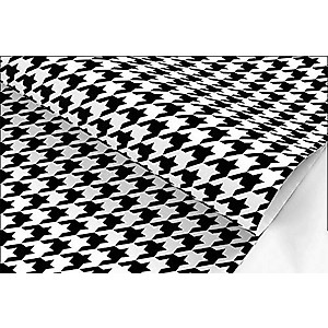 Self Adhesive Vinyl Black and White Shelf Liner Contact Paper Houndstooth Plaid Dresser Drawer Liner Sticker Peel and Stick Wallpaper Removable 17.7x117 Inches