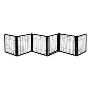 Richell Convertible Elite 6 Panel Pet Gate Black
