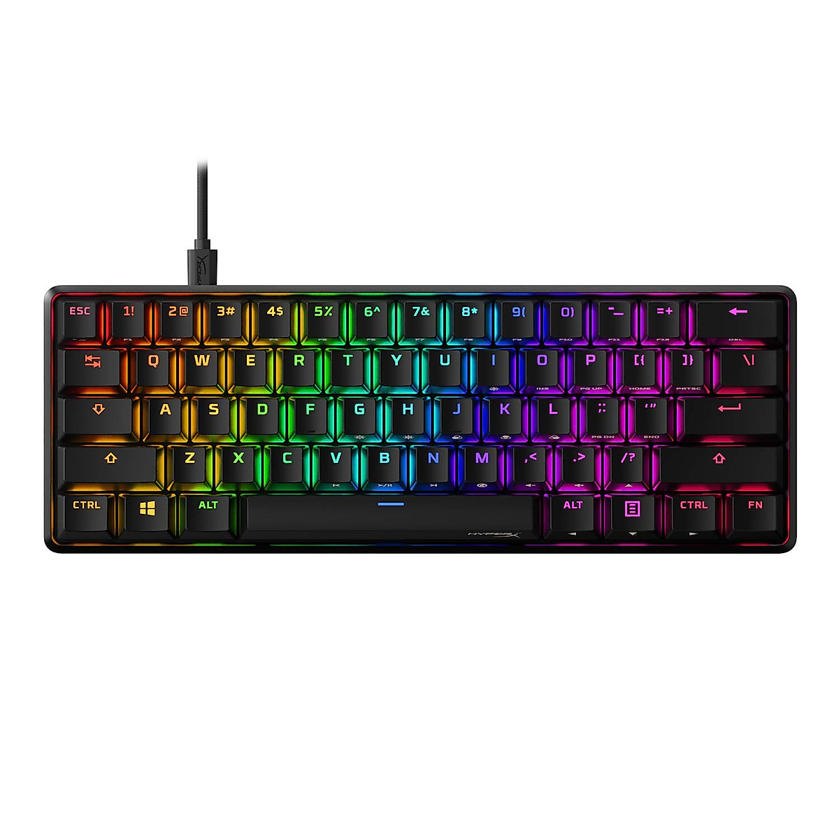 HyperX Alloy Origins 60 - Mechanical Gaming Keyboard, Ultra Compact 60% Form Factor, Double Shot PBT Keycaps, RGB LED Backlit, NGENUITY Software Compatible - Linear Red Switch (Renewed)