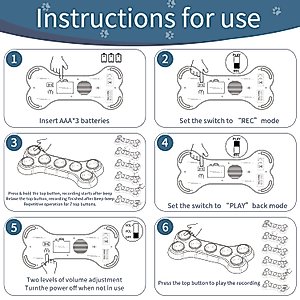 Dog Buttons for Communication with Sticker,7 in 1 Voice Recording Button,Dog Talking Buttons,Pet Buttons,Dog Training & Behavior Aids,Train Your Dog to Voice What They Want