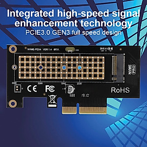 PCIe NVMe Adapter, M.2 NVMe (M Key) SSD to PCI-Express 3.0 GEN3 X4, Support M.2 NVMe 2230 2242 2260 2280 SSD, High Speed 40Gbps