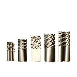 50PCS Cobalt Drill Bit Set (1/16", 5/64", 3/32", 7/64", 1/8") HSS M35 Twist Bits