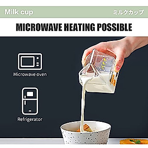 Blsky Kawaii Glass Milk Carton Cup Microwavable 12 Oz Cute Milk Cups Mini Creamer Container Strawberry Square Breakfast Mug Glass Creamer Pitcher with Gift Box (Strawberry)