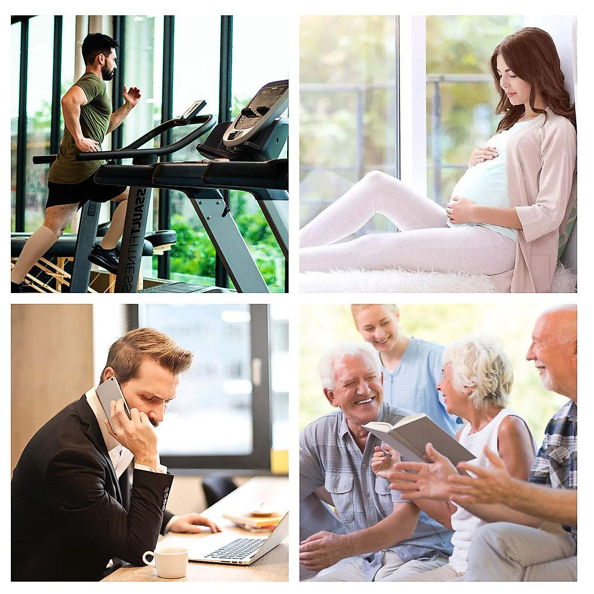 3 Pairs Open Toe Compression Socks Women Knee High Toeless 15-25 mmHg