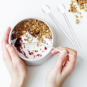 DOITOOL 6Pcs Clear Glass Espresso Spoons Teaspoons, Glass Stirring Spoons Coffee Mixing Spoons Coffee Tea Stirrers for Home Bar Party, 5.58