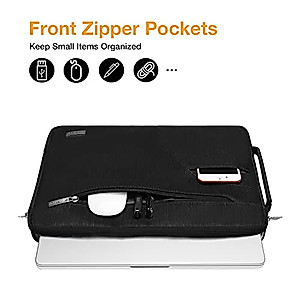 MOSISO Laptop Shoulder Bag Compatible with MacBook Air/Pro,13-13.3 inch Notebook,Compatible with MacBook Pro 14 2023-2021 A2779 M2 A2442 M1, Polyester Briefcase Sleeve with Side Handle, Black