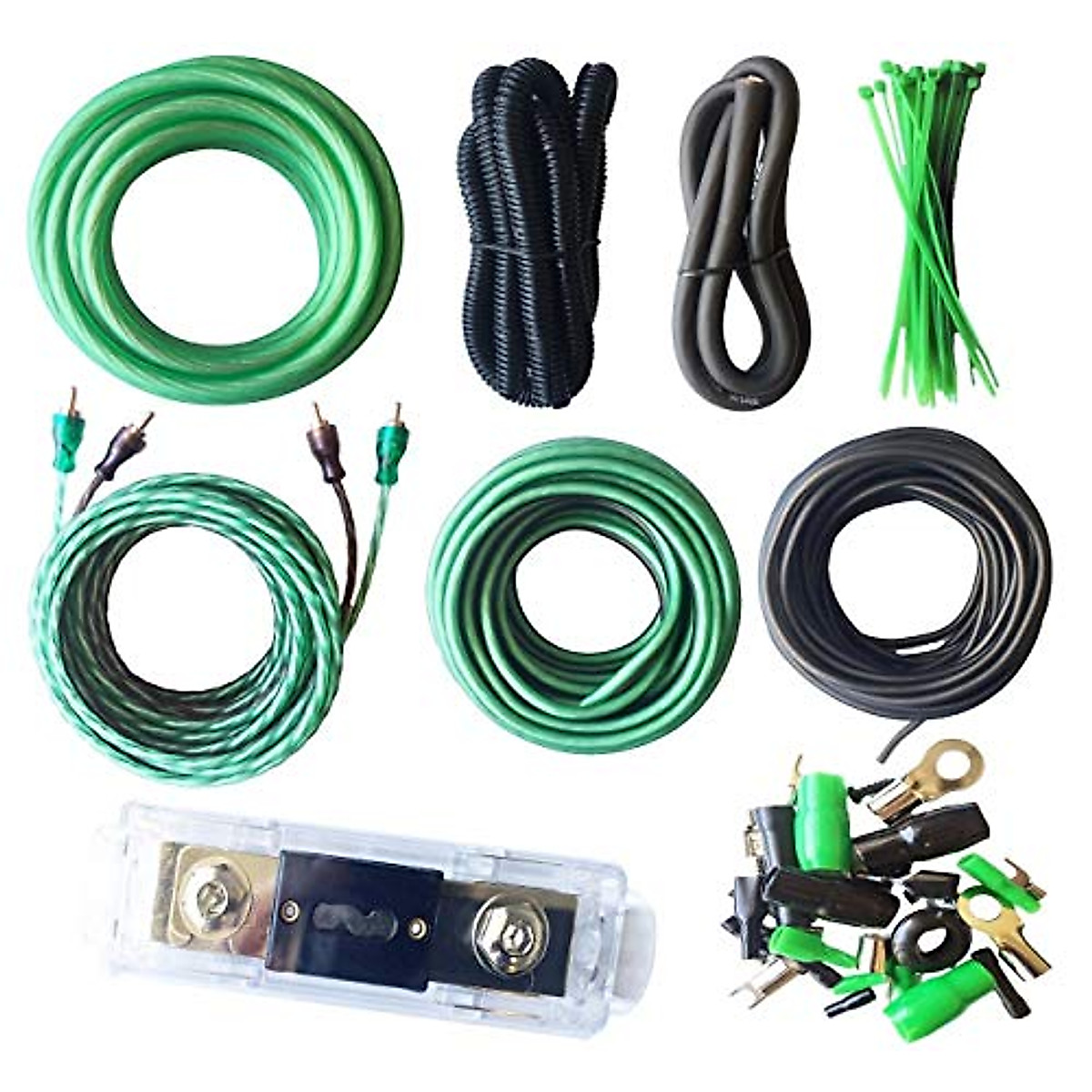 SoundBox 4 Gauge Amp Kit True AWG Amplifier Install Wiring 4 Ga 20 Ft Power Cable, 3500W