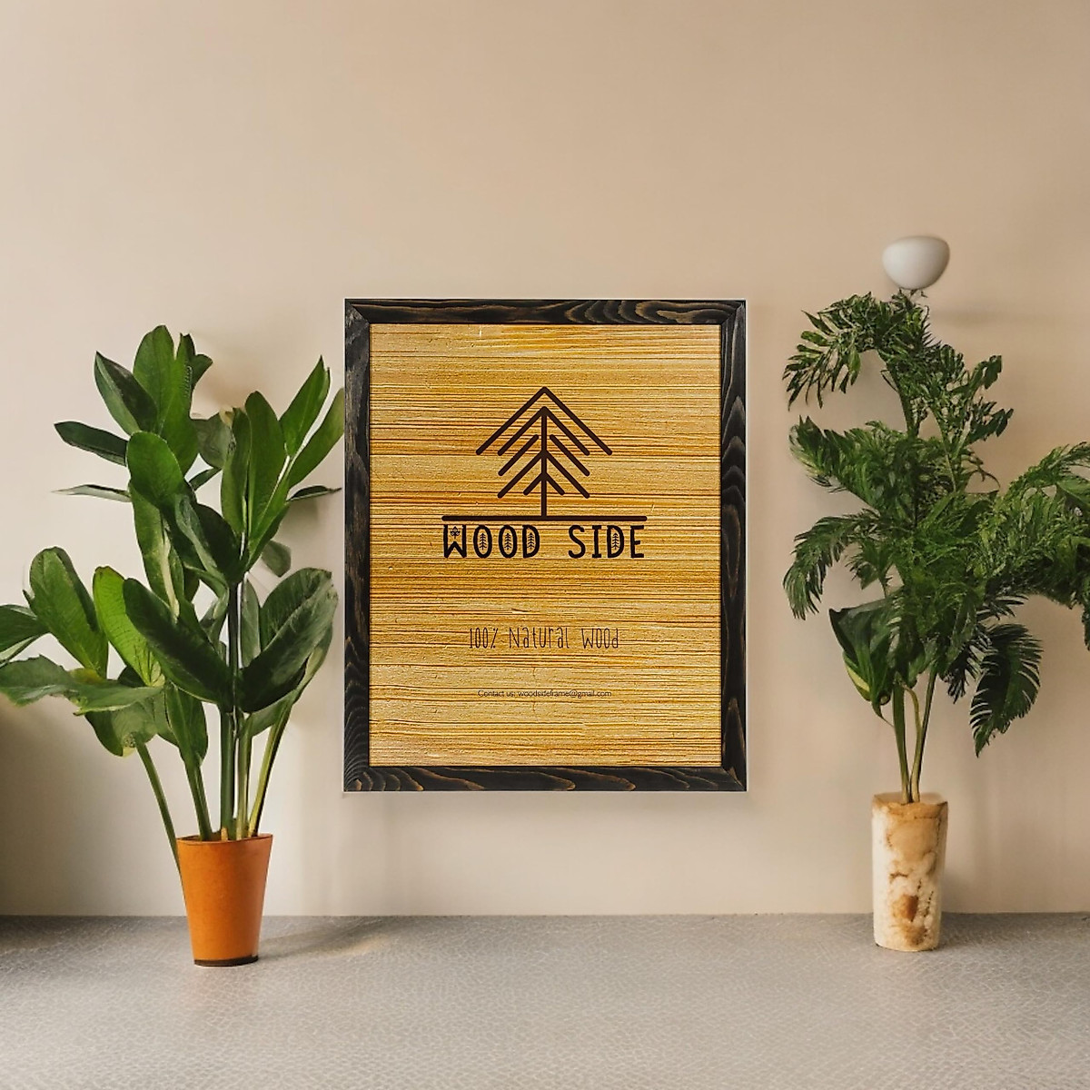 Rustic Wooden Poster Picture Frame 16x20 - Natural Solid Eco Distressed Wood for Wall Mounting Photo Frame - Charcoal