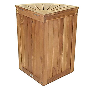 AquaTeak Kai Corner Teak Laundry & Storage Hamper