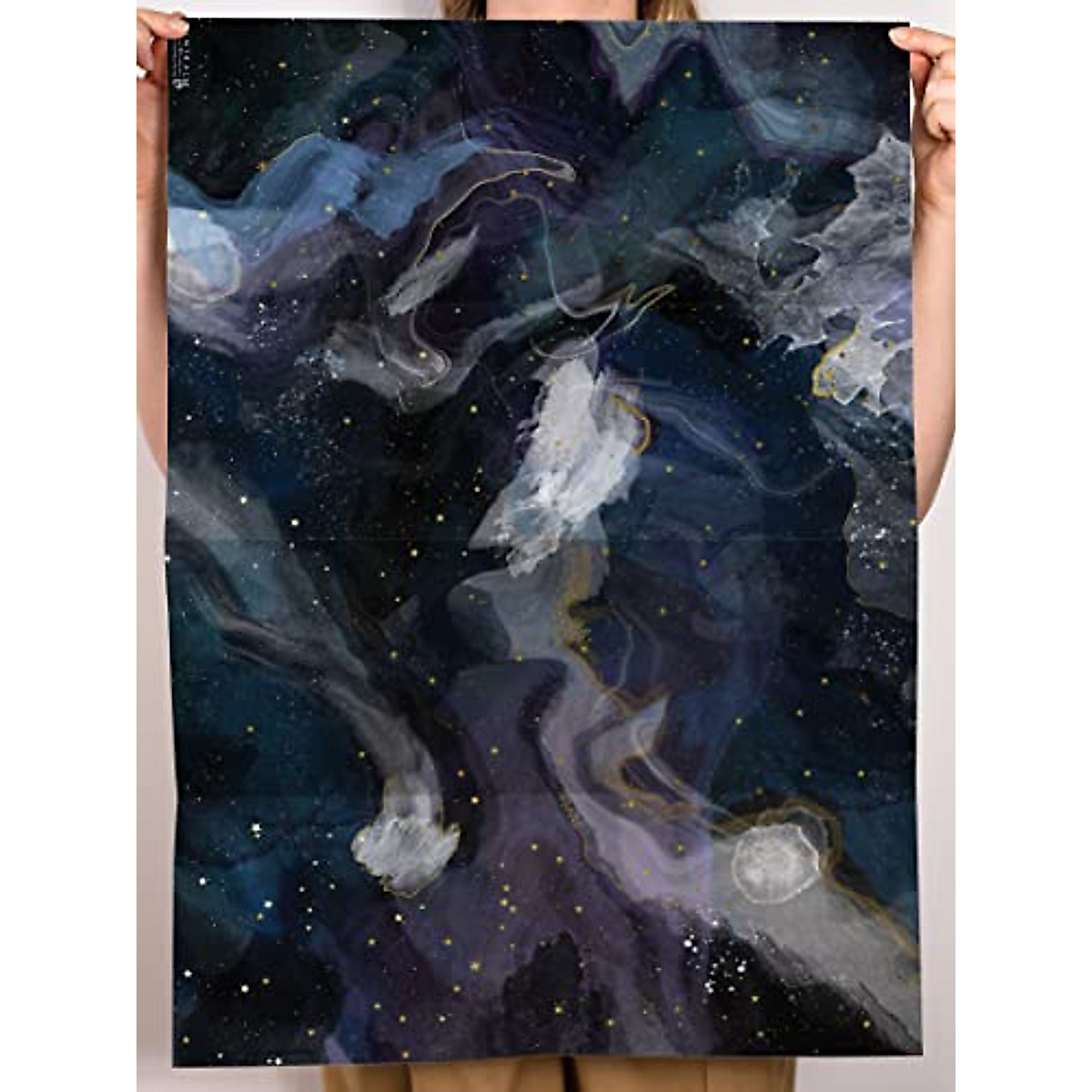 CENTRAL 23 - Galaxy Wrapping Paper - 6 Sheets of Birthday Gift Wrap - Space Wrapping Paper - Blue Black - Recyclable - For Birthday Christmas