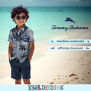 Tommy Bahama Boys Short Sleeve Shirt, Blue Palms, Size 5/6