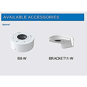 ENS IP-5IRD5S34/28 Titanium Series Network IR Security Camera, White; 1/2.7" CMOS Sensor; 5MP (2592 x 1944) Resolution; Built-in Microphone; 3D DNR; Digital WDR; DC12V/PoE; Intrusion Detection