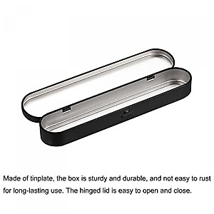 uxcell Metal Tin Box, 6pcs 6.89" x 1.5" x 0.79" Empty Tinplate Containers with Hinged Lids, Black, for Home Organizer, Candles, Gifts, Car Keys, Crafts Storage