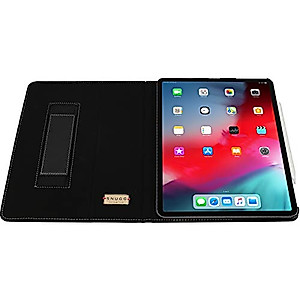 Snugg iPad Pro 11" Leather Case with Stand, Magnetic Closure, Protected Corners and Auto Sleep/Wake Function - Blackest Black