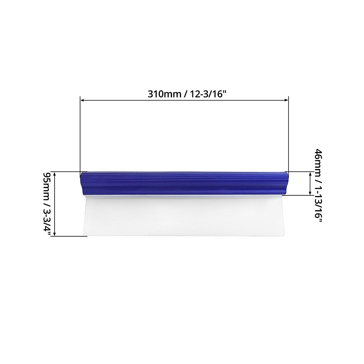 QWORK Water Car Squeegee,12 inch Flexible T-Bar Water Silicone Window Squeegee for Car Or Home Use, Blue