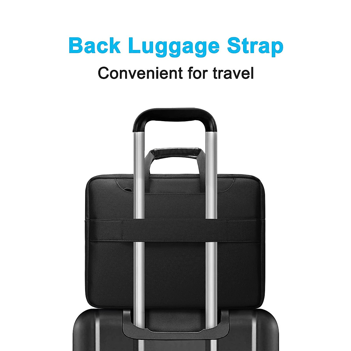 MOSISO 360 Protective Laptop Shoulder Bag Compatible with MacBook Air/Pro,13-13.3 inch Notebook,Compatible with MacBook Pro 14 inch with Front Horizontal&Vertical Pockets&Fix Handle&Belt, Black