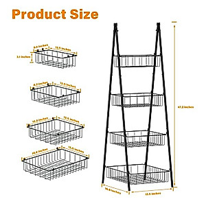 ETELI Water Bottle Organizer Storage 4 Tier Metal Drink Beverage Organizer Free Standing Triangular Water Bottle Rack Stand Holder Shelf for Kitchen Pantry, Black