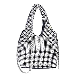 Yokawe Women Rhinestone Purse Sparkly Evening Bag Bling Hobo Bag Crystal Handbag Vacation Club Party Prom Wedding Clutch