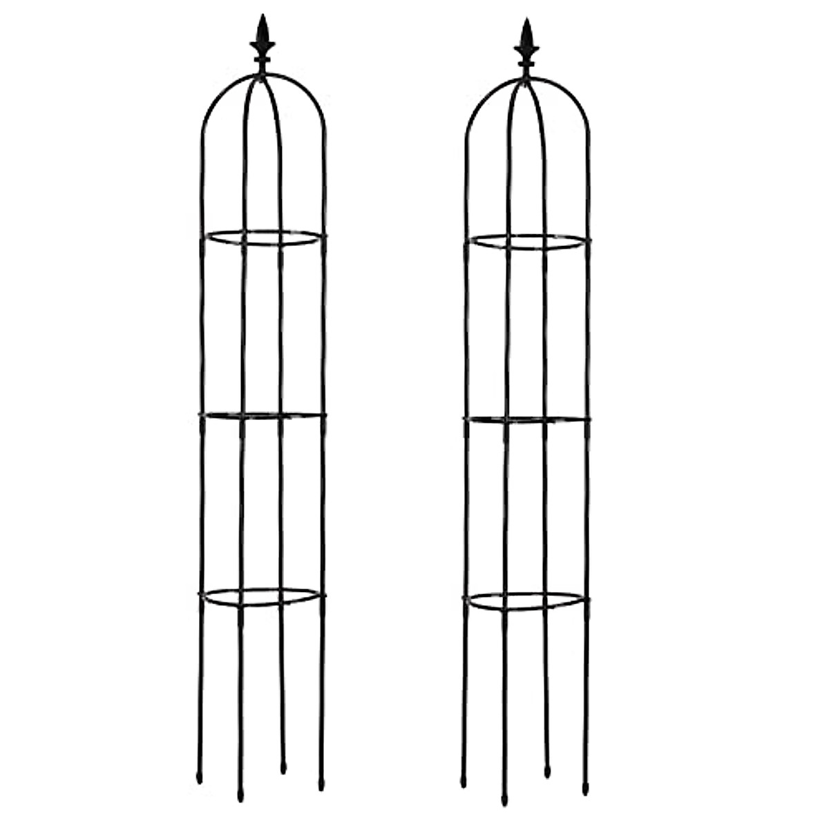 Lalahoni Garden Trellis for Climbing Plants Outdoor, 2 Pack 6ft Tall Plant Support Trellis for Potted Plants Climbing Vine Rose Clematis Outdoor Indoor Garden Obelisk Trellis, Lightweight, Black