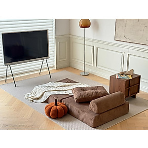 N&V Free Combination Convertible Folding Sofa Bed, Armless Foam Floor Sofa, Sleeper Floor Couch for Living Room and Bedroom Sleeper Chair with Pillow(Brown, 35 * 35 inch)