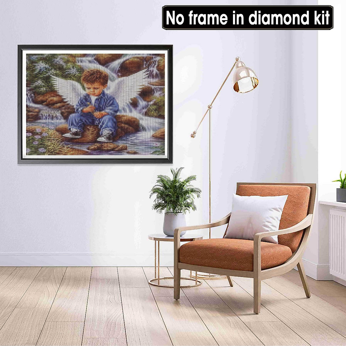 LOMSIOY DIY 5D Diamond Art Kits for Adults, Angels Diamond Painting Kits for Beginner, God Diamond Art with Round Full Drill Rhinestone Crafts Gem Arts for Home Wall Decor 12 * 16 inch