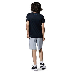 Under Armour boys Prototype 2.0 Logo Shorts , Mod Gray (011)/Black , Youth X-Small