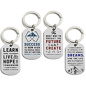 (12-Pack) Motivational Keychains with Inspirational Quotes - Wholesale Bulk Keychains for Corporate Office Gifts, Thank You Appreciation Gifts for Staff, Small Bulk Gifts for Coworkers and Employees