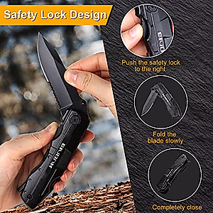Multitool Pocket Knife for Men, Cool Gadgets Birthday Gifts for Men Him Dad Boyfriend, Folding Tactical Knife with Blade, Plier, Screwdriver for Camping Hiking Fishing