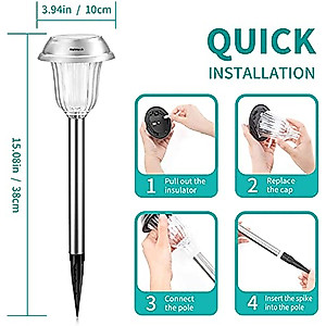 Nekteck Solar Lights Outdoor, 6 Pack Solar Pathway Lights Waterproof, Landscape Lighting Solar Powered, Wireless Solar Garden Lights Decorative for Yard, Patio, Landscape and Walkway